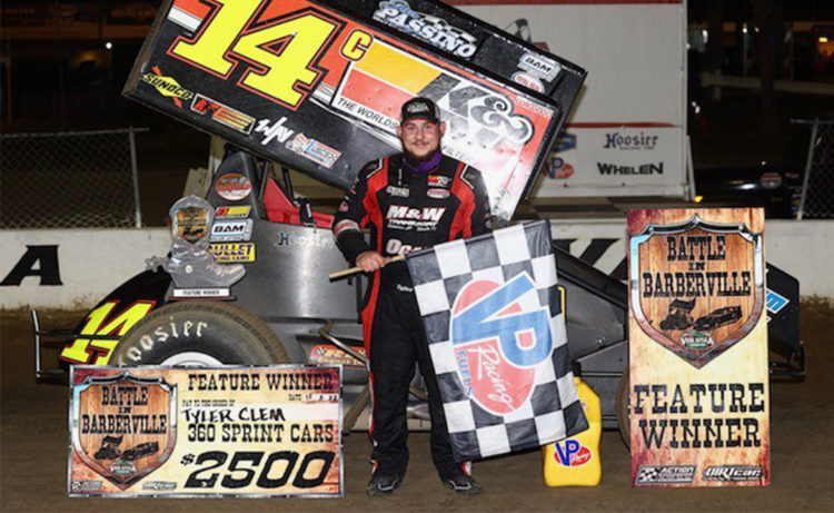 Tyler Clem Wins Inaugural Battle in Barberville Sprint Car Race ...